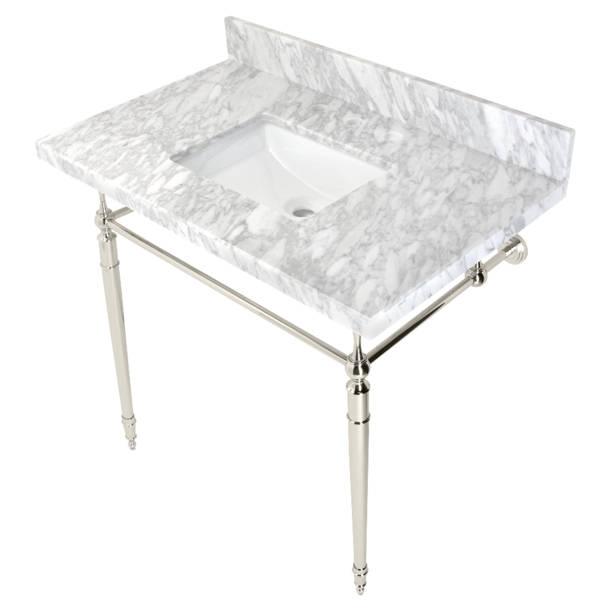 Kingston Brass Edwardian Ceramic Rectangular Console Bathroom Sink with Overflow & Reviews | Wayfair